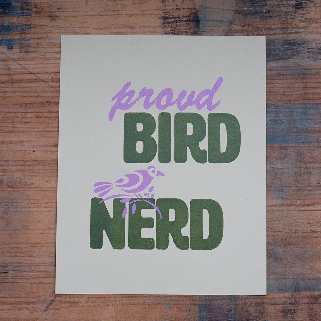 Original Print: Bird Nerd – Hamilton Wood Type Museum