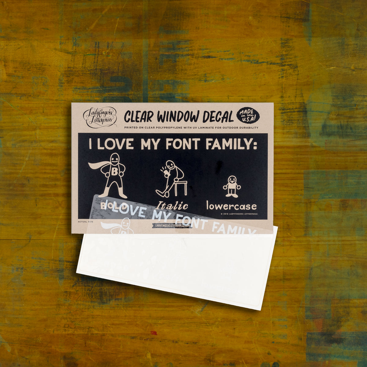 Font Family Clear Car Decal – Hamilton Wood Type Museum