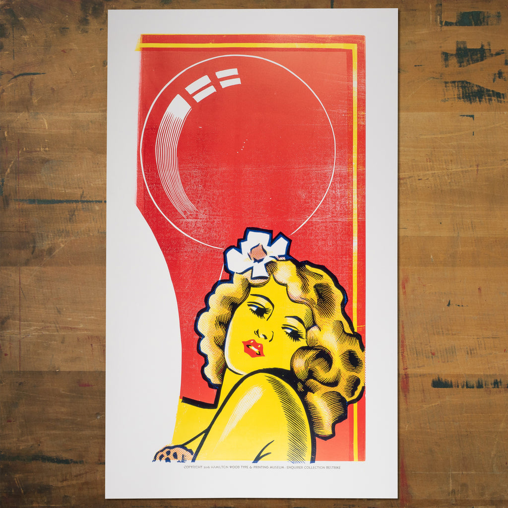 Historic Restrike: Bubble Girl – Hamilton Wood Type Museum