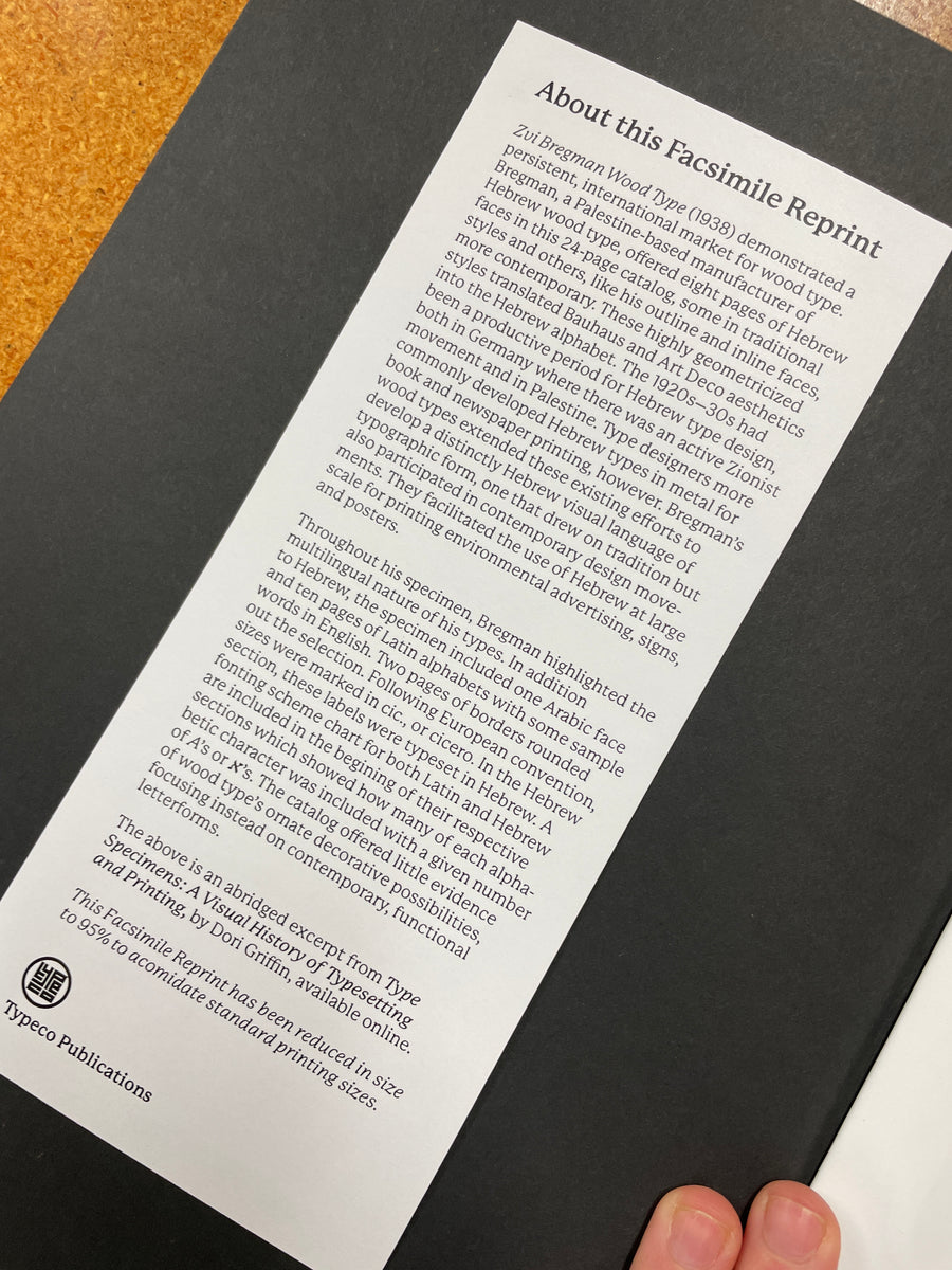 Zvi Bregman Wood Type Specimen Book – Hamilton Wood Type Museum