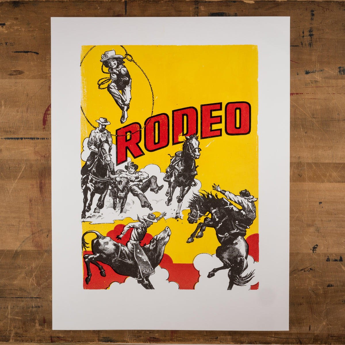 Historic Restrike: Rodeo With Lariat – Hamilton Wood Type Museum